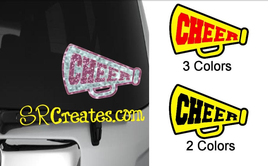Cheer Decal GLITTER and NEON | Etsy