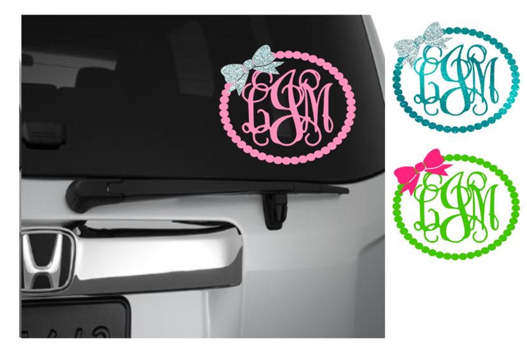 Pearl Monogram, Car Decal, Monogram Decal, Monogram Sticker, Monogram ...