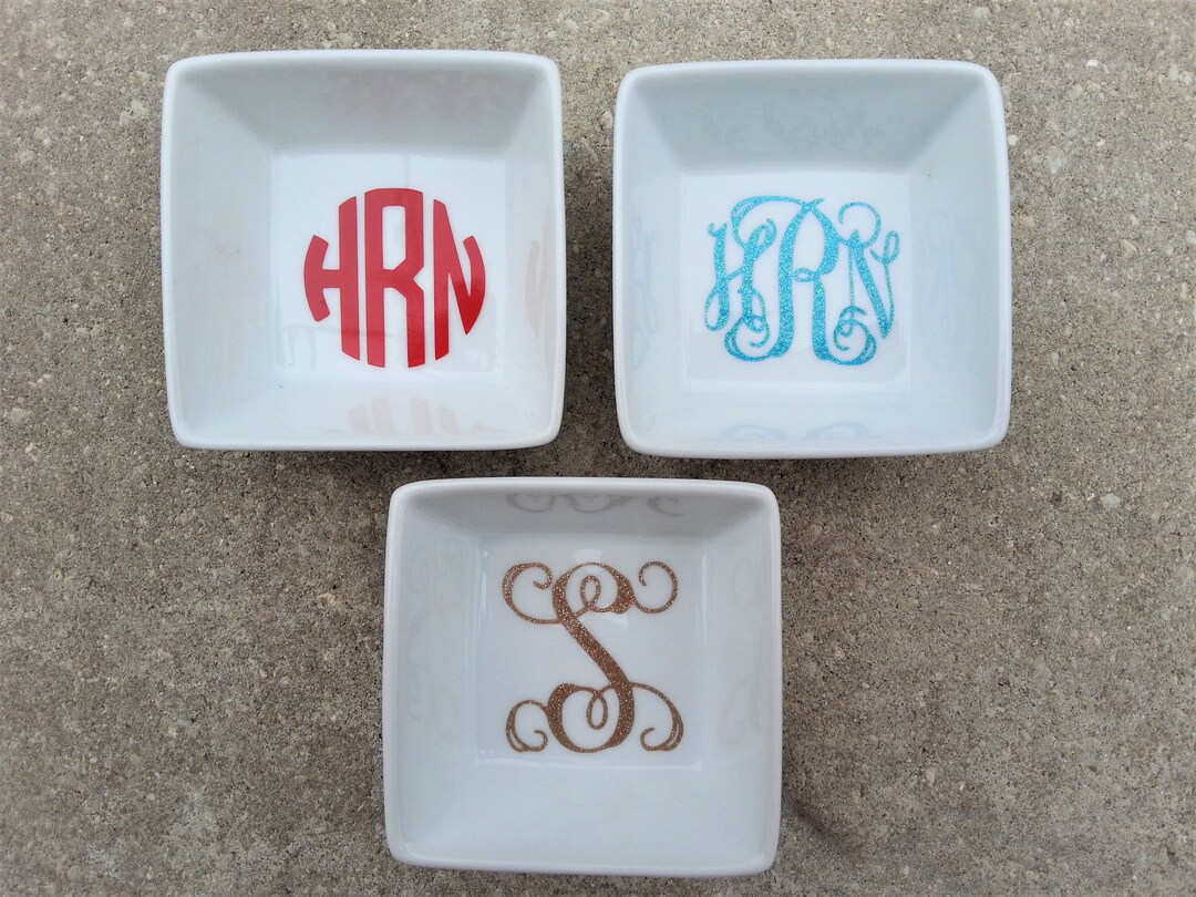 Monogrammed Ring Dish, Ring Holder, Engagement Ring Dish, Bridal Shower ...