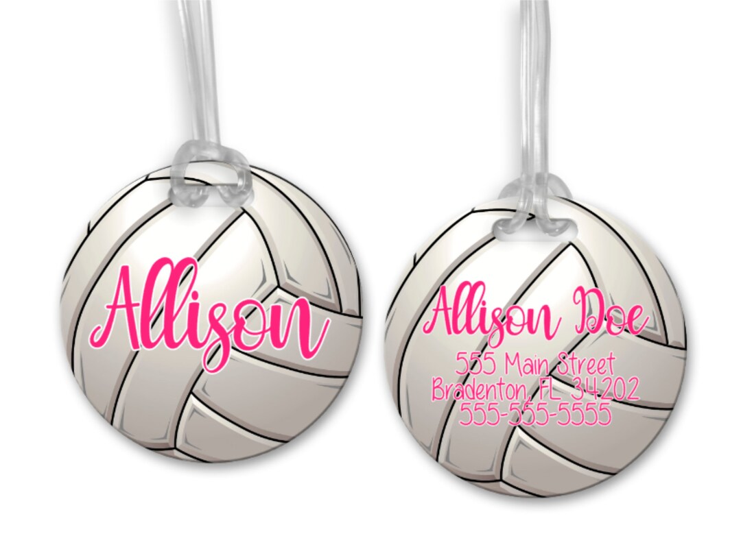 Volleyball Bag Tag Personalized Volleyball Tag Volleyball - Etsy