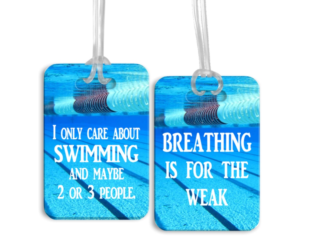 Breathing is for the Weak Bag Tag, Swim Team Bag Tags, Swim Team Gifts ...