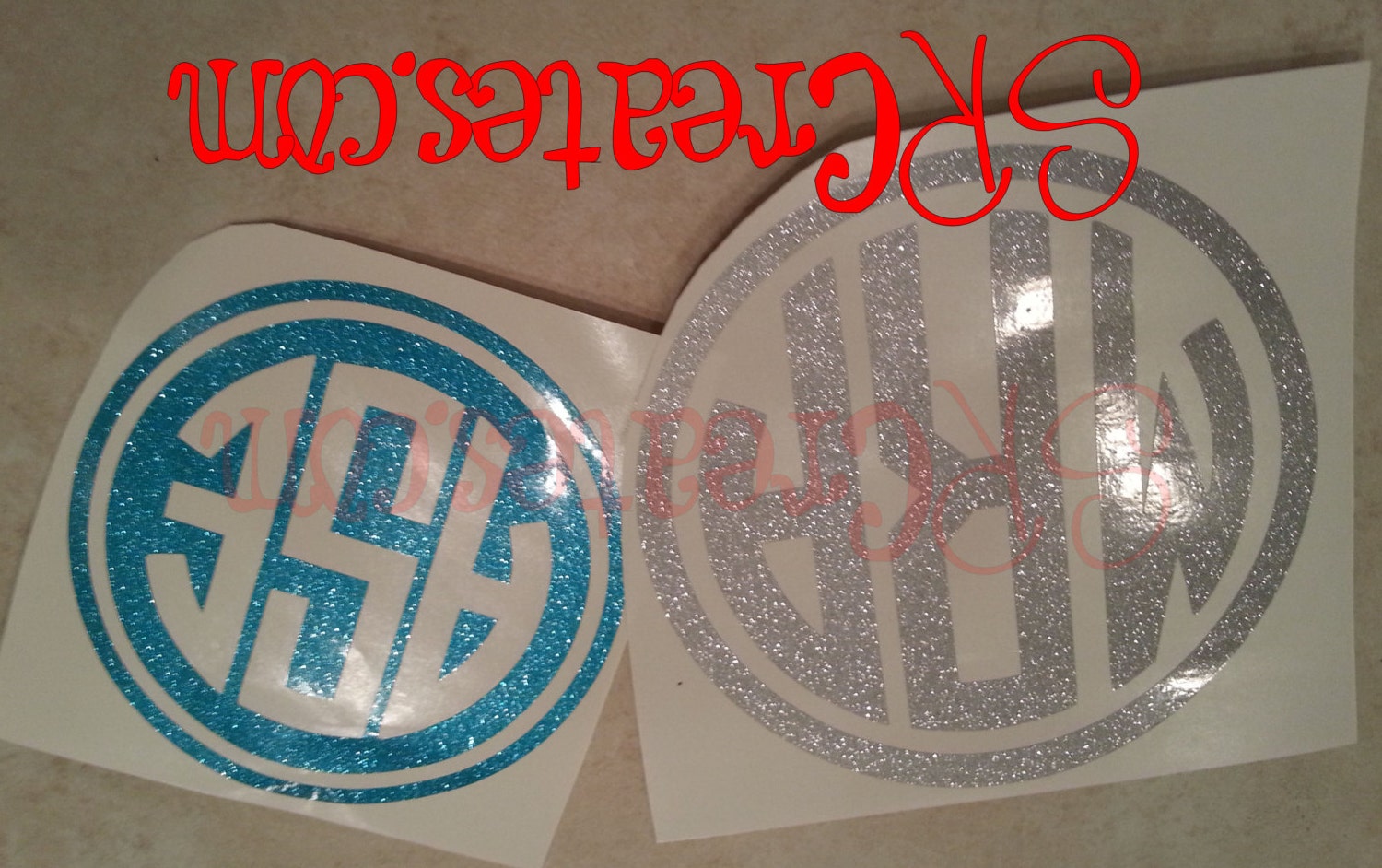 Circle Monogram Decal Monogram Decal for Car Monogram Decal - Etsy