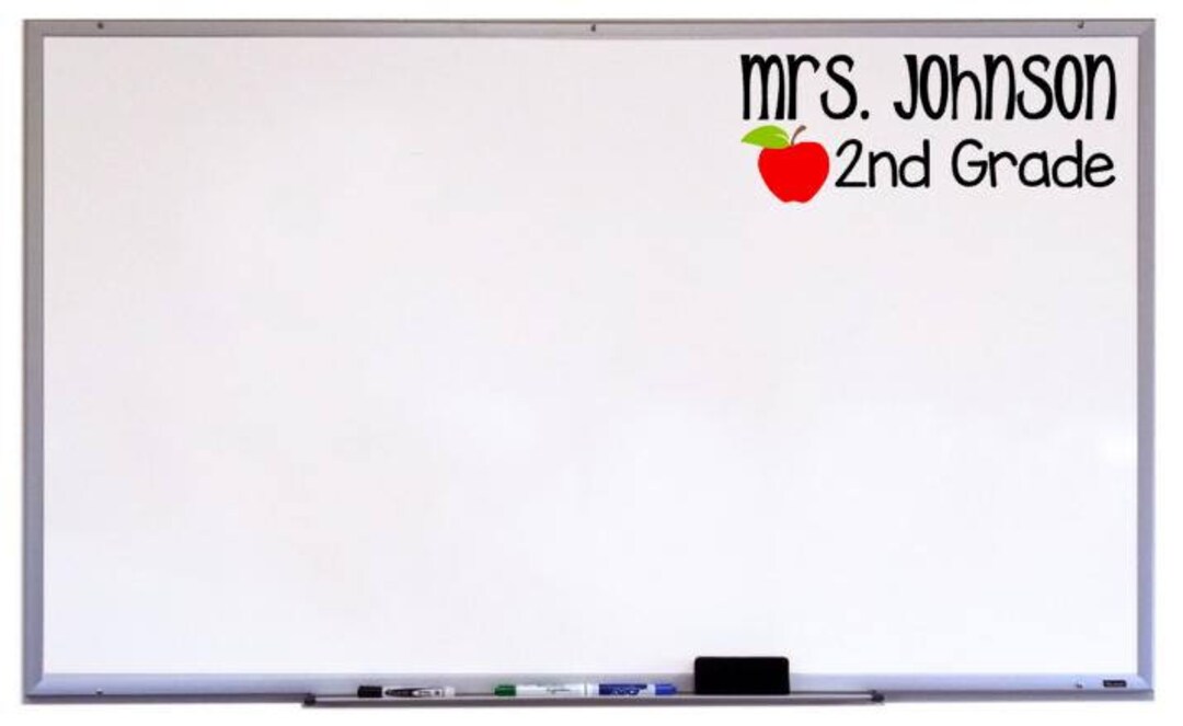 Name and Grade Decal for Classroom, Whiteboard Decal, Classroom Decor ...