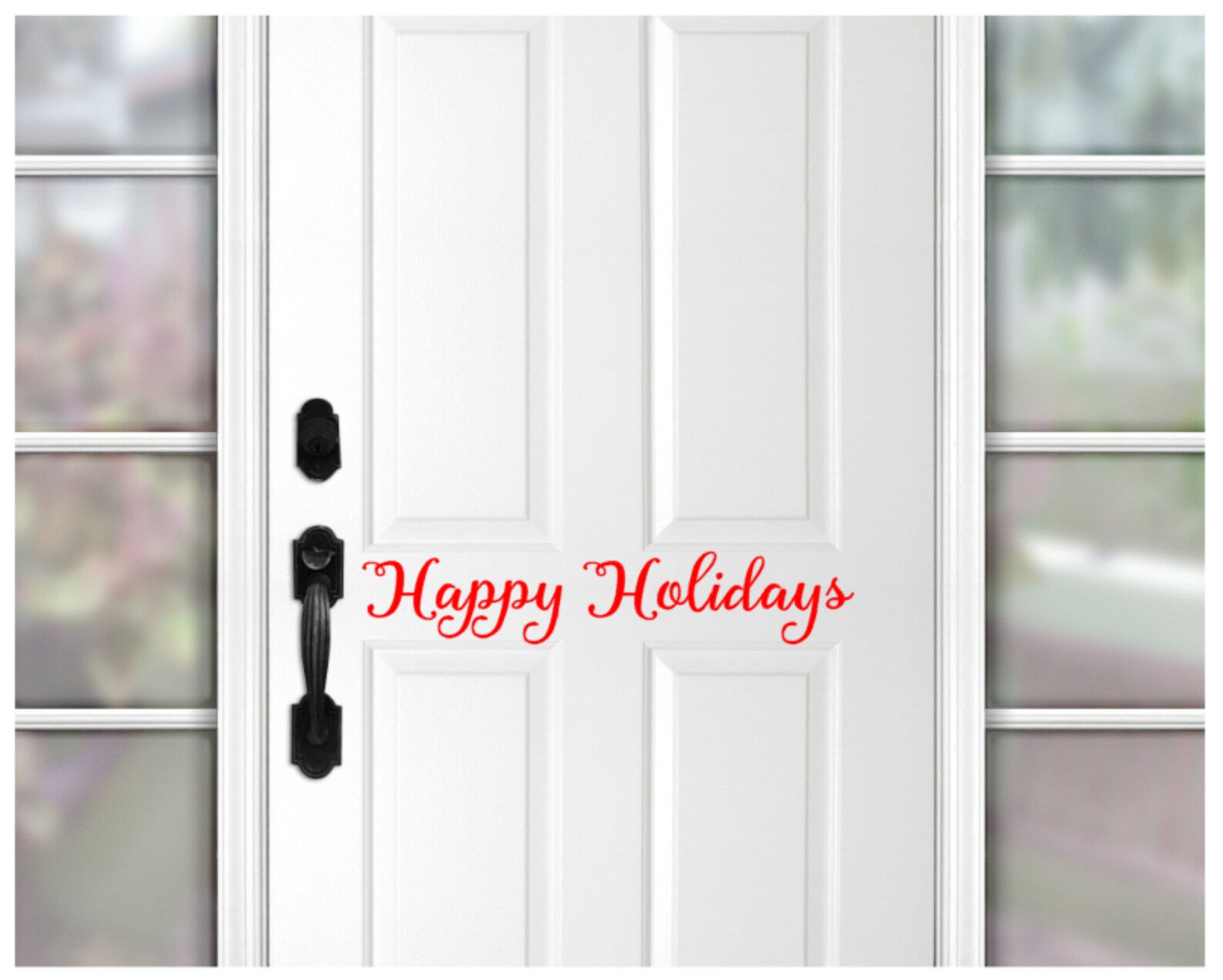 Happy Holidays Door Decal, Happy Holidays Door Decal, Holiday Decal ...