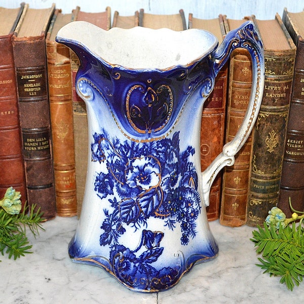 Flow Blue Pitcher - Etsy