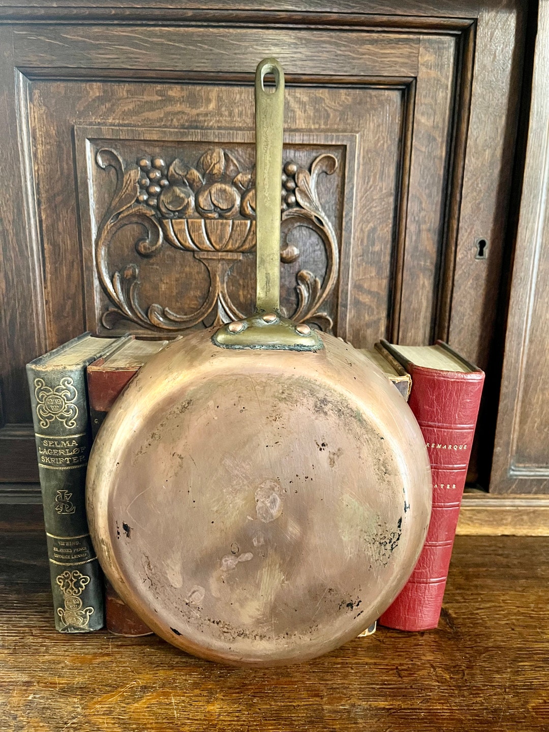 Vintage French Copper Kitchen Saute Sauce Skillet Pan Brass Handle ...