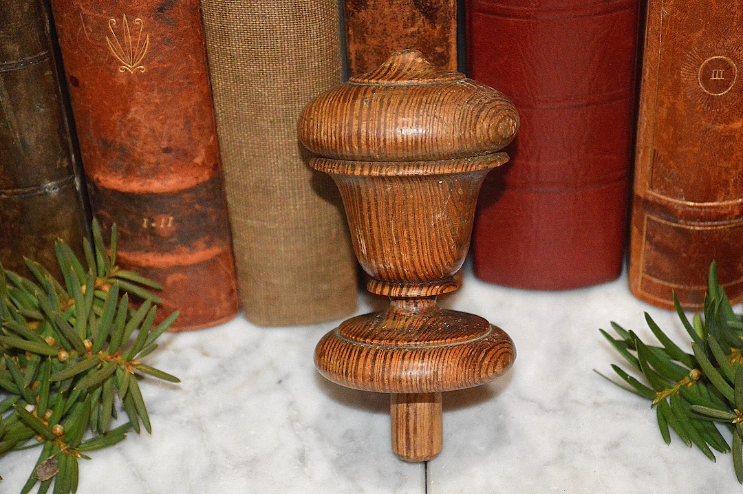 Antique French Finial Turned Oak Wood Post Hardware - Etsy