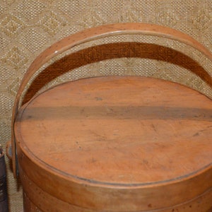 Antique English Firkin Wood Butter Etched Cow Design With Handle ...