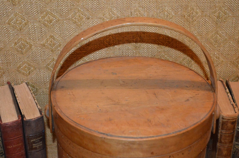 Antique English Firkin Wood Butter Etched Cow Design With Handle ...