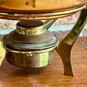 Vintage Italian Copper Chafing Dish Pot Pan Brass Handles and Stand MCM ...