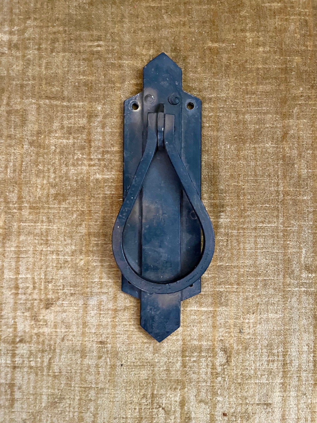 Antique English Door Knocker Arts and Crafts Style Forged Cast Iron ...