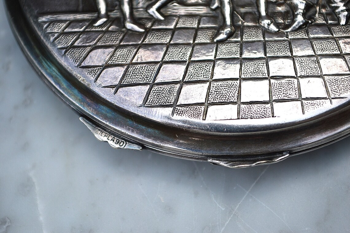 Antique Silverplate Compact Mirror Dutch Zilpla 90 Relief - Etsy