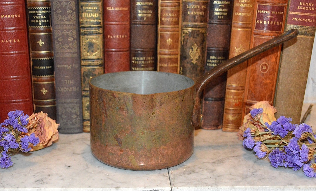 Vintage Small French Copper Pot Kitchen Butter Sauce Saucier Warming ...