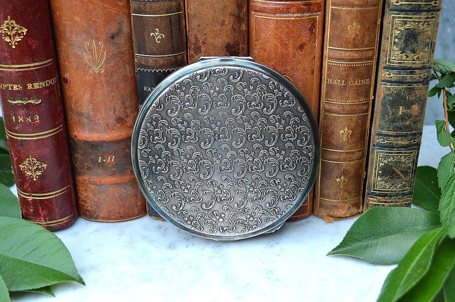 Antique Silverplate Compact Mirror Dutch Zilpla 90 Relief | Etsy