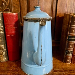 Vintage French Enamel Blue Coffee Pot Kettle - Etsy