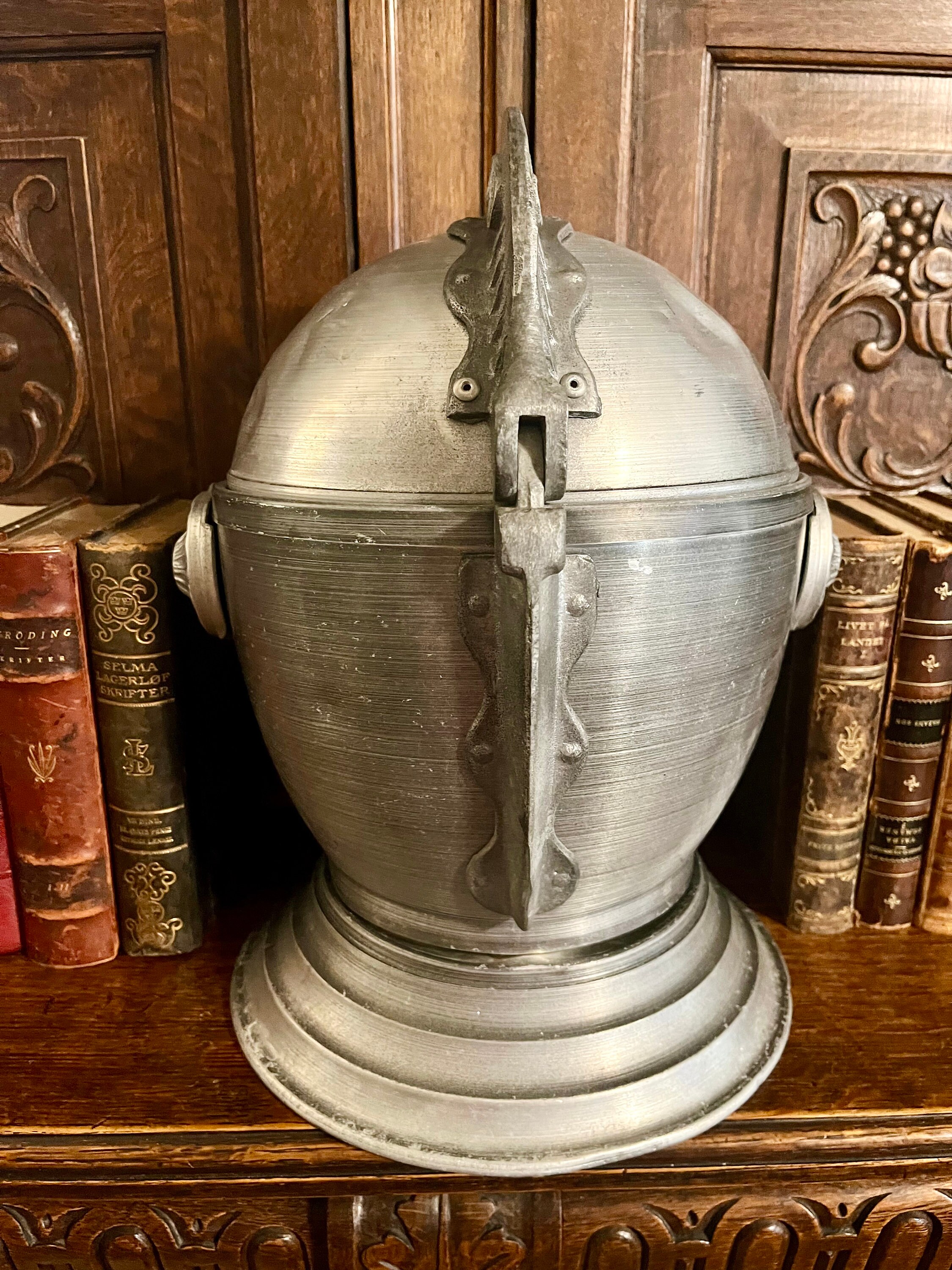 Vintage Knights Helmet Ice Bucket Silver Aluminum - Etsy