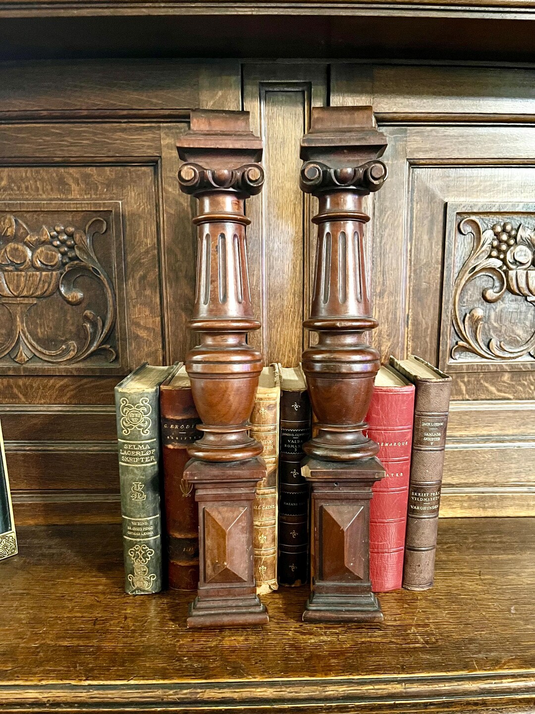 Antique Pair Wood Trim Posts Columns Corbels Architectural Brackets - Etsy