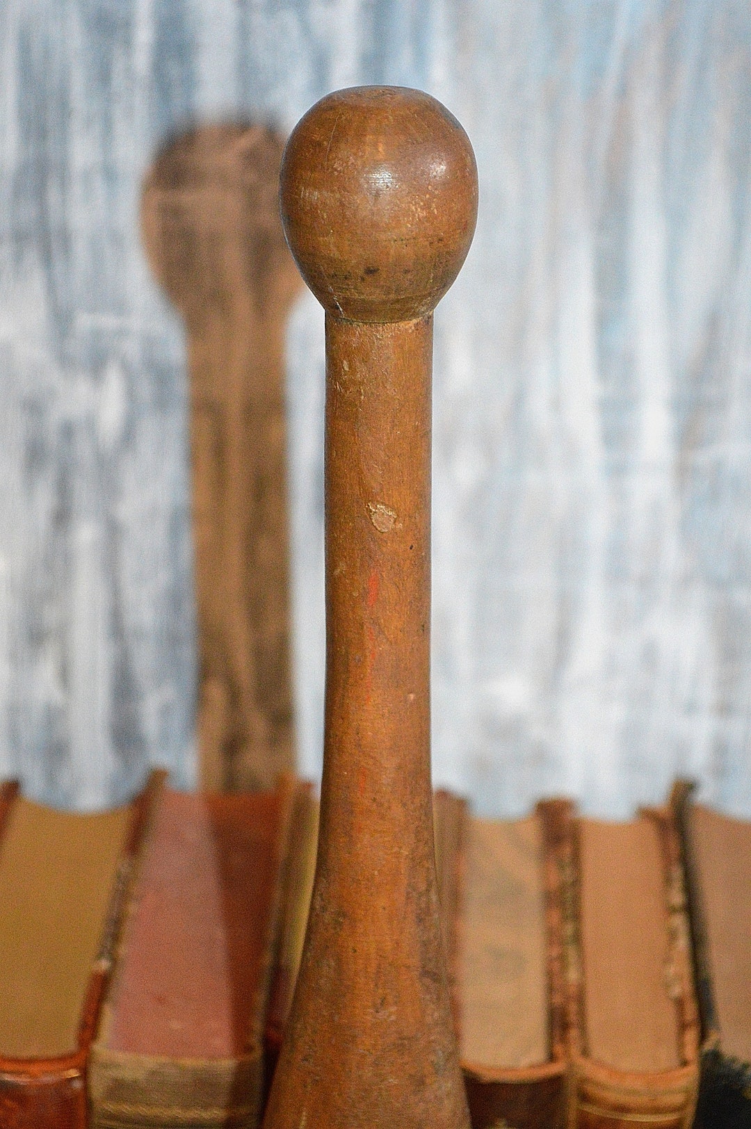 Antique Wood Indian Juggling Exercise Pin Red Stripes - Etsy