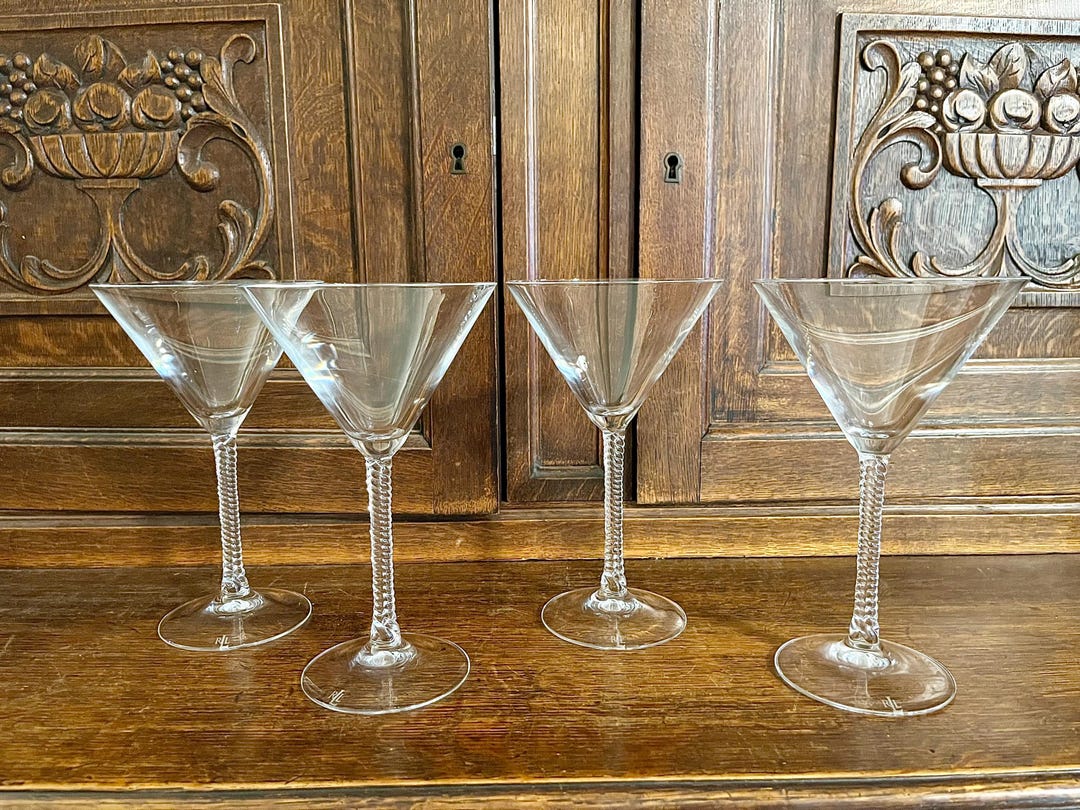 Ralph Lauren Set of 4 Latham Crystal Martini Glasses Signed - Etsy