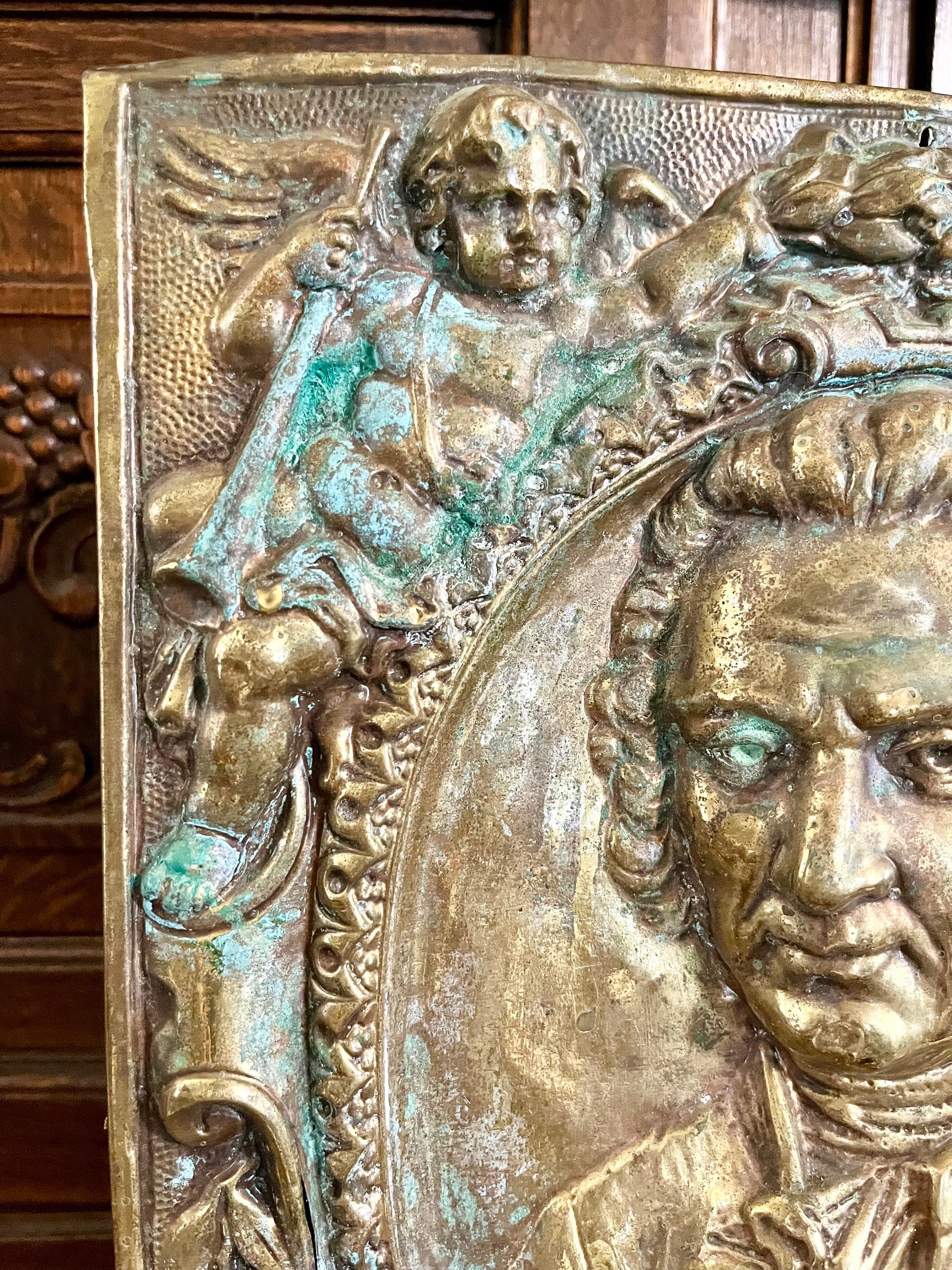 Antique French Philosopher JJ Rousseau Brass Wall Mount Relief Plaque ...