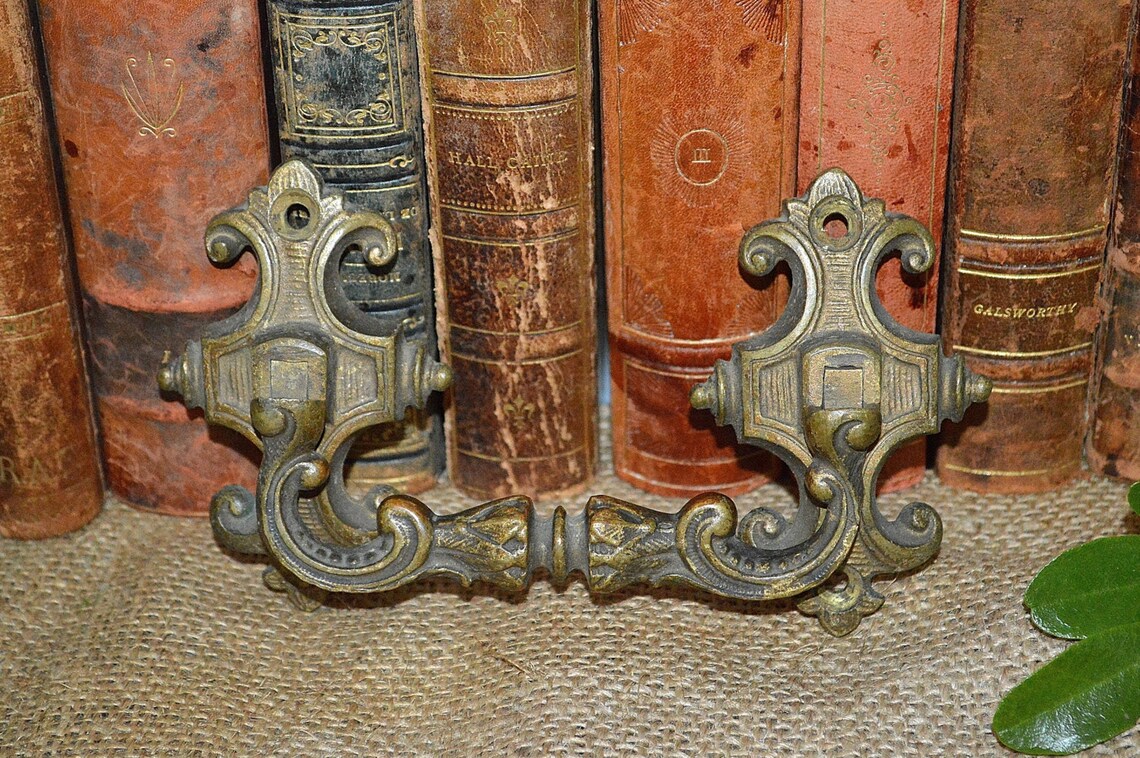 Antique Large French Handle Heavy Bronze Gilded Ornate Pull | Etsy