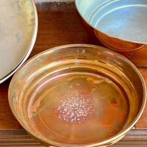 Vintage Italian Copper Chafing Dish Pot Pan Brass Handles and Stand MCM ...