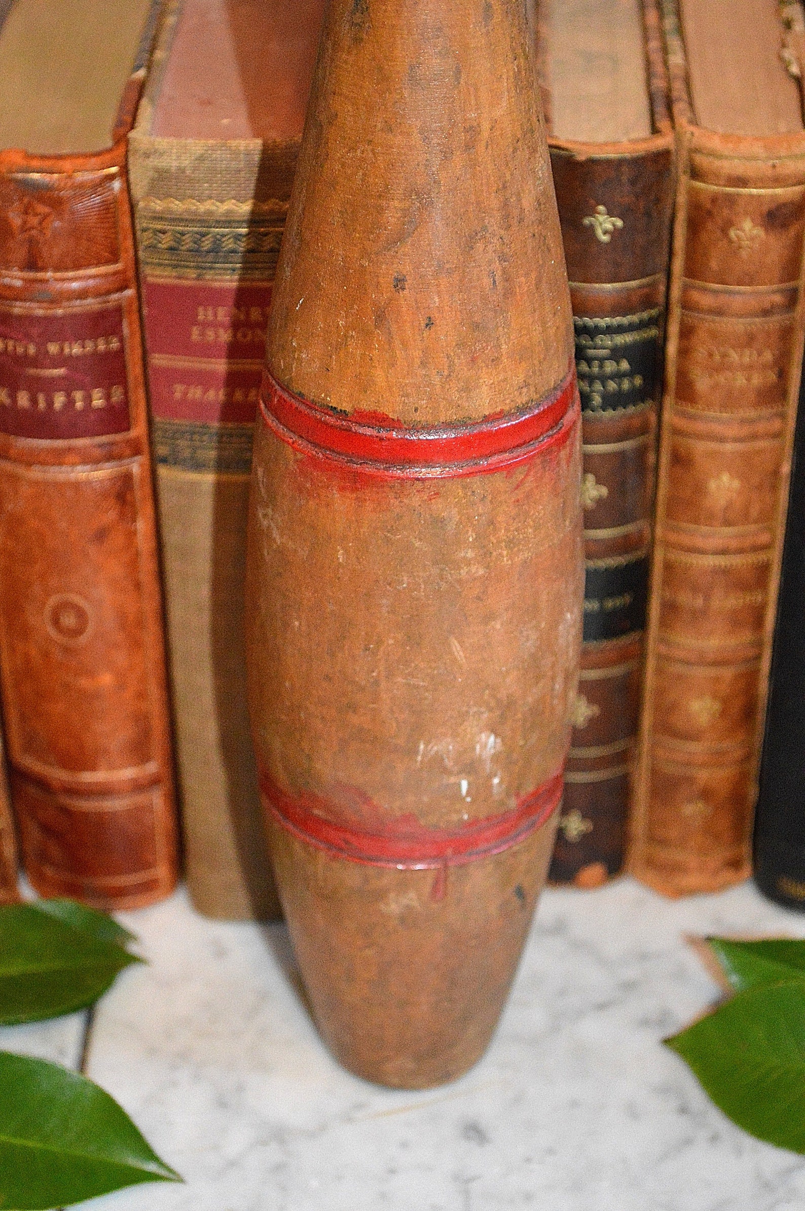 Antique Wood Indian Juggling Exercise Pin Red Stripes | Etsy