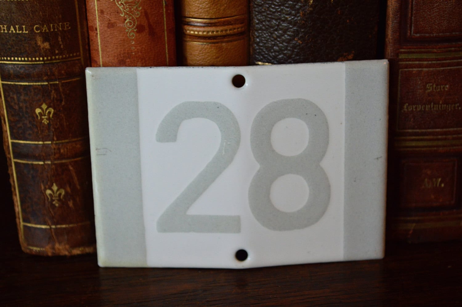 Vintage French Enamel Gray Number 28 Sign House Plaque - Etsy