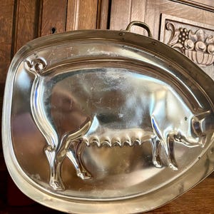 Vintage Large Copper Pig Kitchen Mold Brass Handle - Etsy