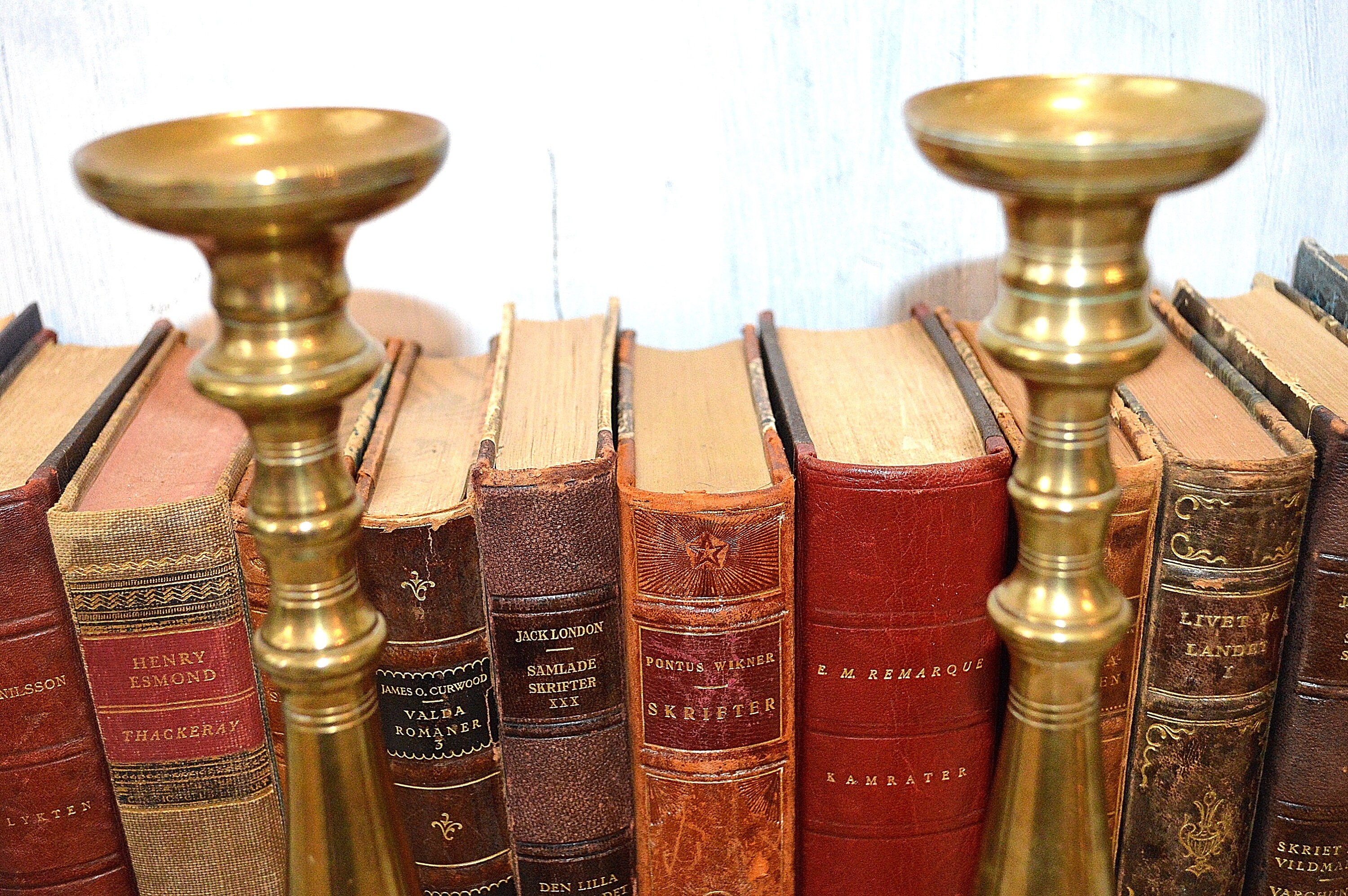 Antique Pair Brass Candle Holders Large Heavy Candlesticks - Etsy Canada
