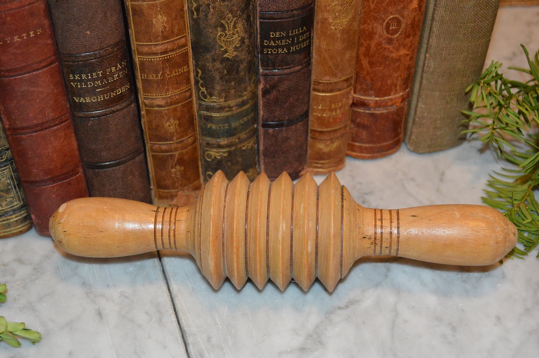 Vintage Wooden Rolling Pin Grooved Pastry Noodle Pasta Cutter - Etsy