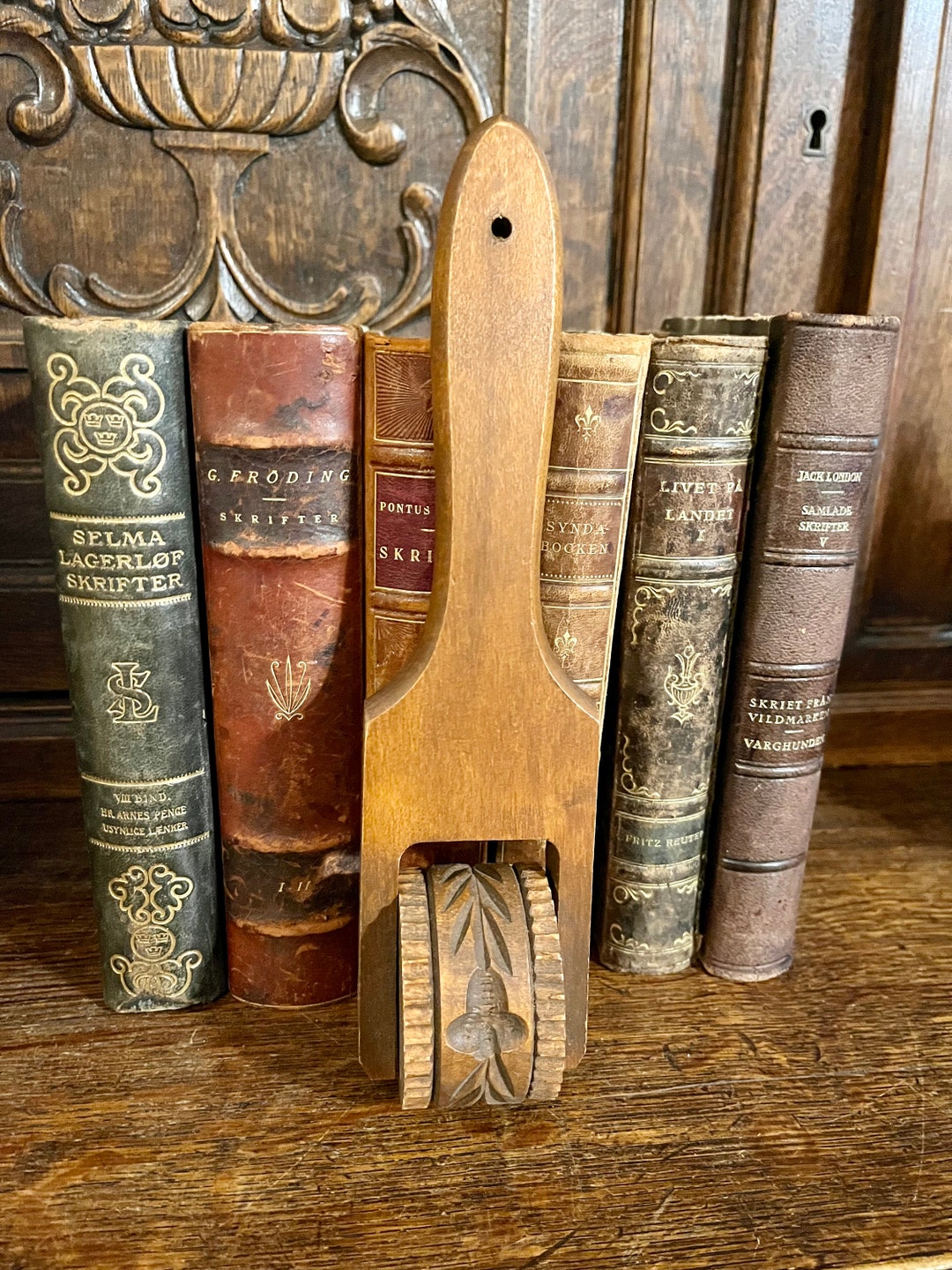 Antique Pastry Butter Cookie Roller Primitive Wooden Kitchen Utensil - Etsy