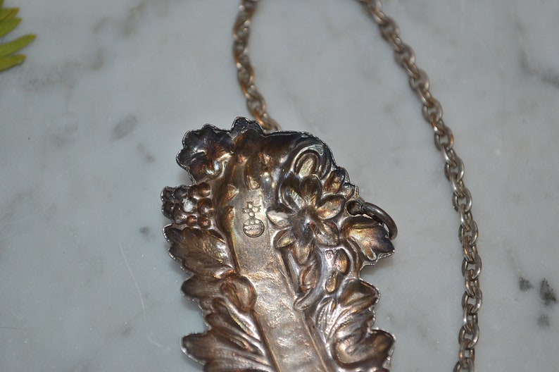 Vintage English Decanter Label Silver Plated Grapes Bottle Tag Blagden ...