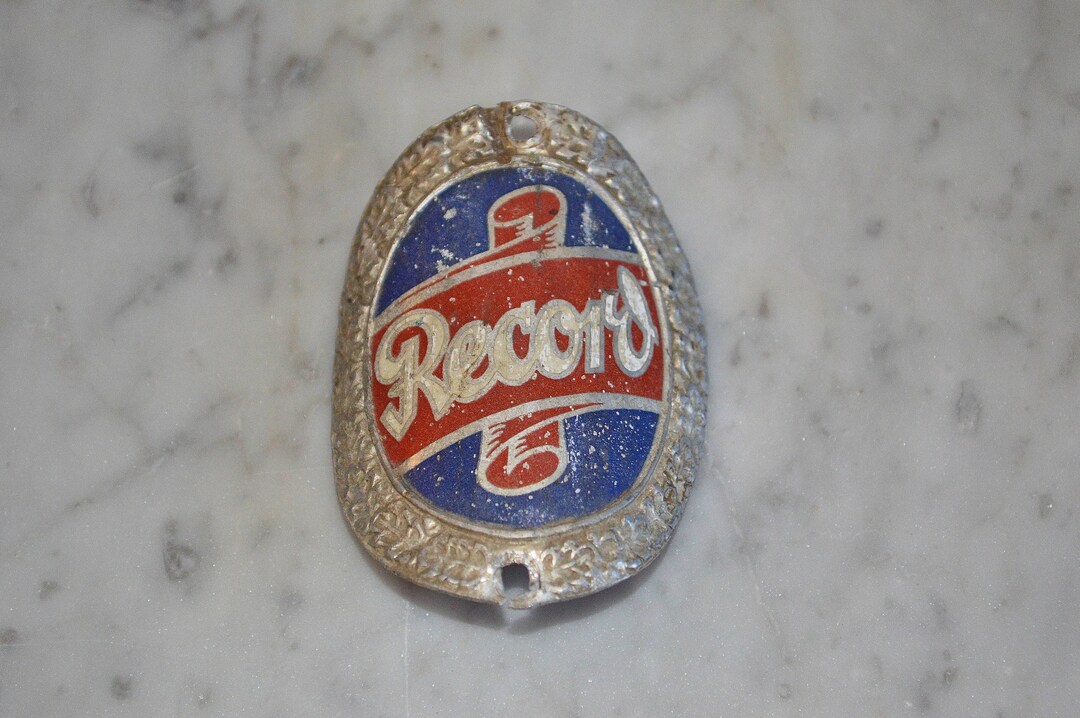 Vintage European Bicycle Head Badge Record Headbadge Plaque - Etsy