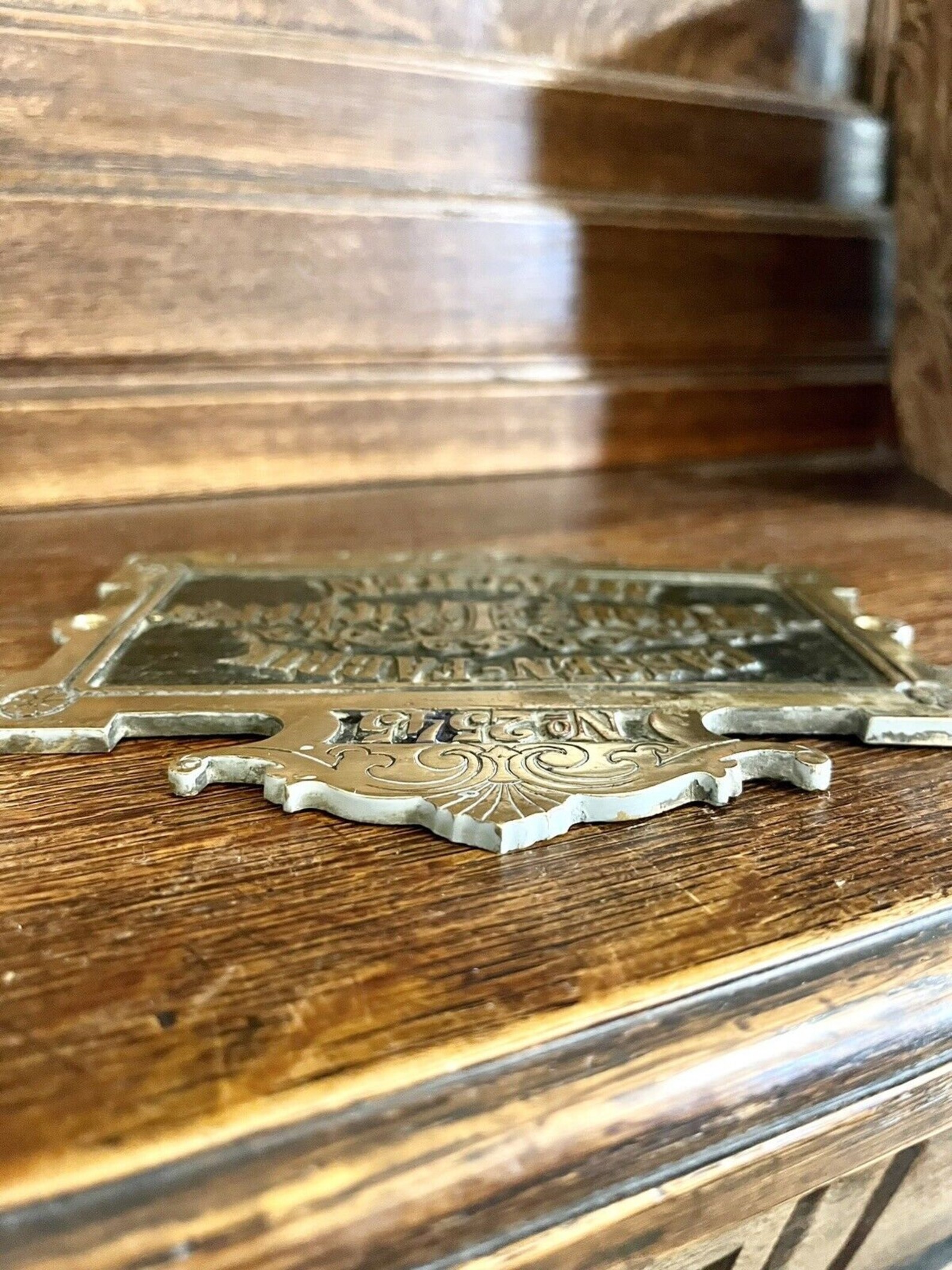 Rare Antique German Brass Safe Plaque Sign Franz Leicher Munchen Cassen ...