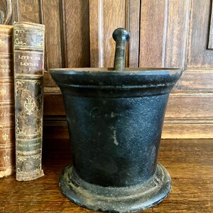 Antique Large Apothecary Mortar and Pestle Cast Iron Kitchen Spices Weighs 10 Lbs - Etsy