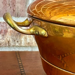 Vintage Italian Copper Chafing Dish Pot Pan Brass Handles and Stand MCM ...