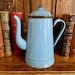 Vintage French Enamel Blue Coffee Pot Kettle - Etsy