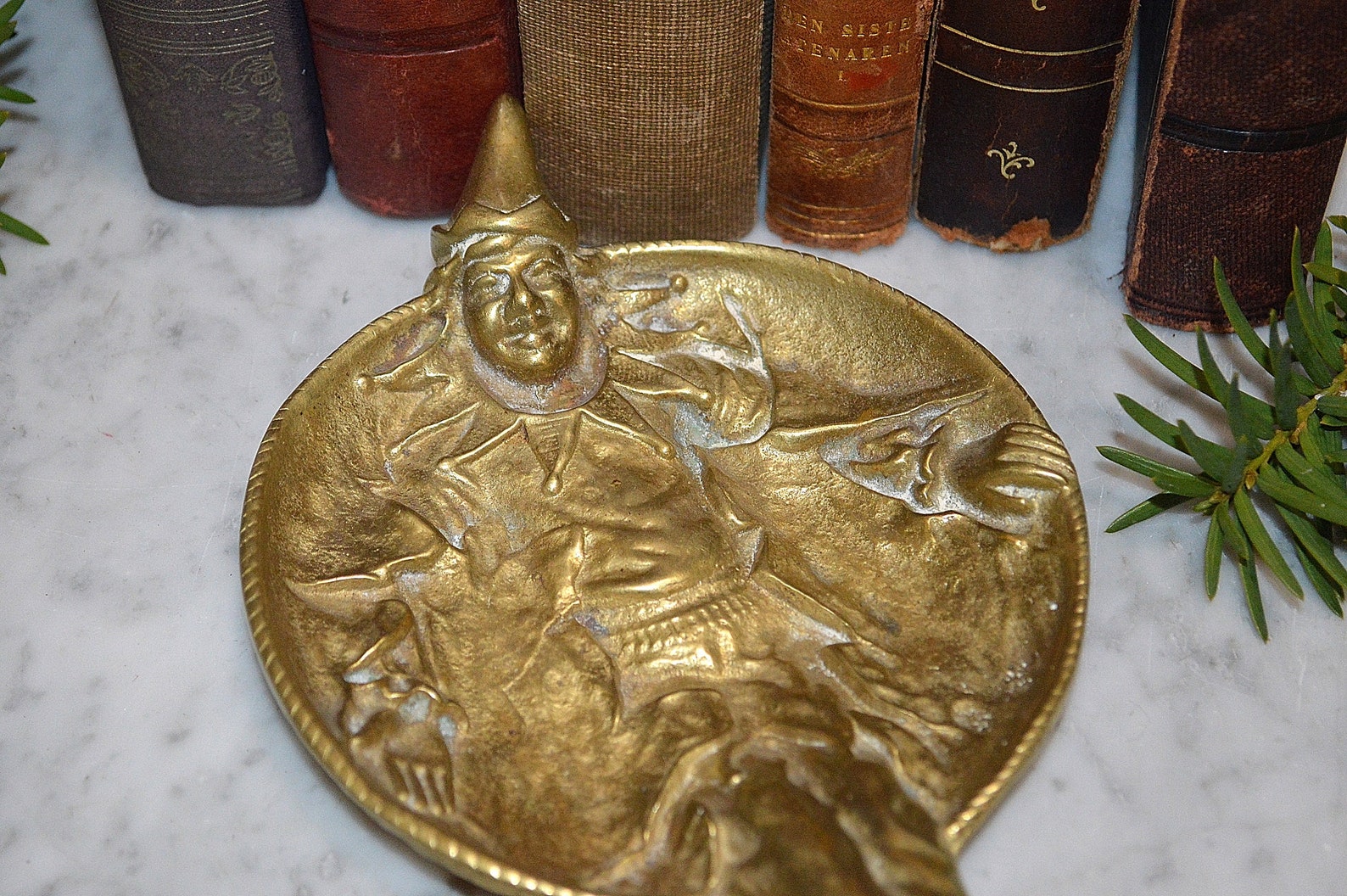 Vintage Brass Jester Clown Trinket Dish Decorative Glo Mar - Etsy