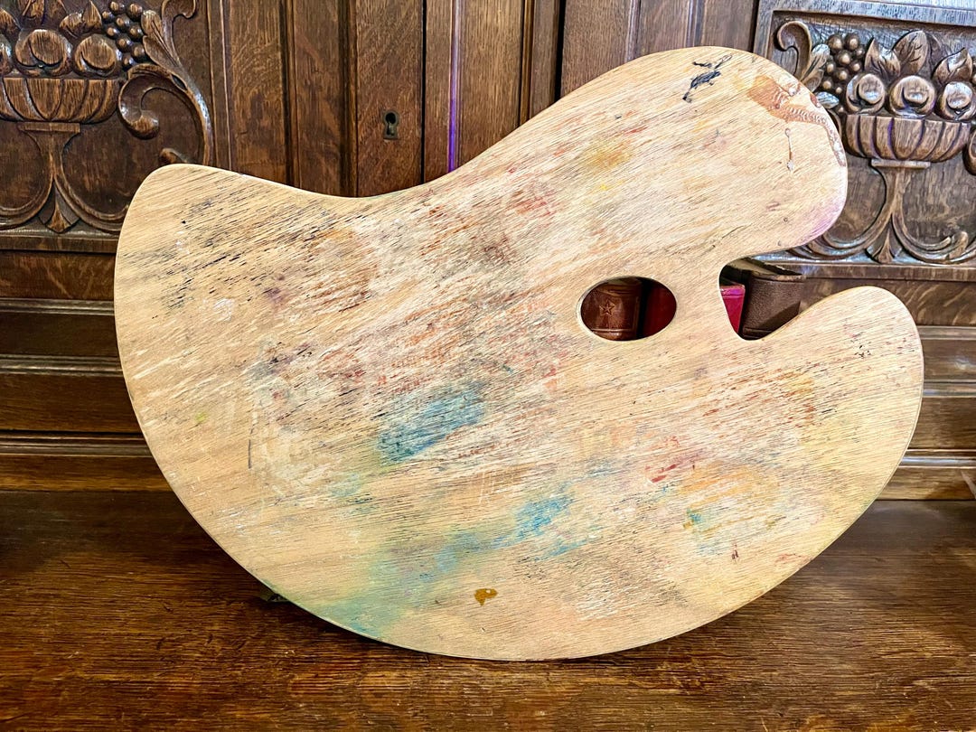 Vintage Artist Palette Wooden With Bits of Old Art Paint - Etsy