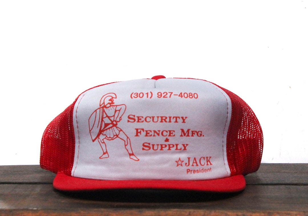 Vintage Snapback Trucker Hat Baseball Cap Security Fence Mfg & Supply ...