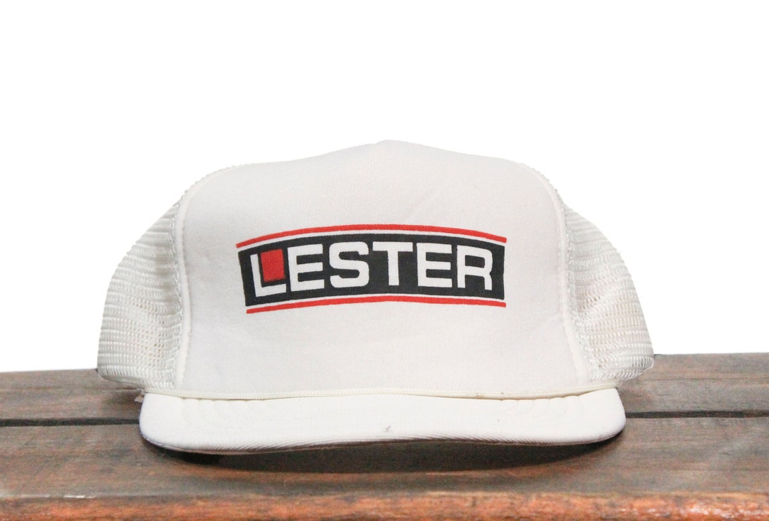 Vintage Trucker Hat Snapback Baseball Cap Lester Name Minimal Simple ...