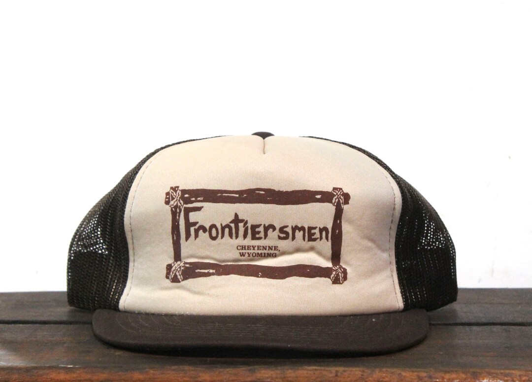 Vintage Trucker Hat Snapback Baseball Cap Frontiersmen Old West Cowboys ...