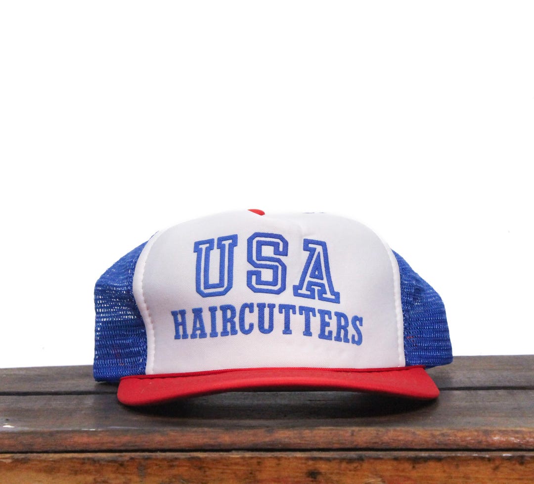 Vintage Trucker Hat Snapback Baseball Cap USA Haircutting Hair Care ...