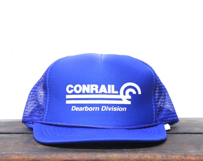Vintage Conrail Railroad Freight Train Dearborn Division Trucker Hat ...