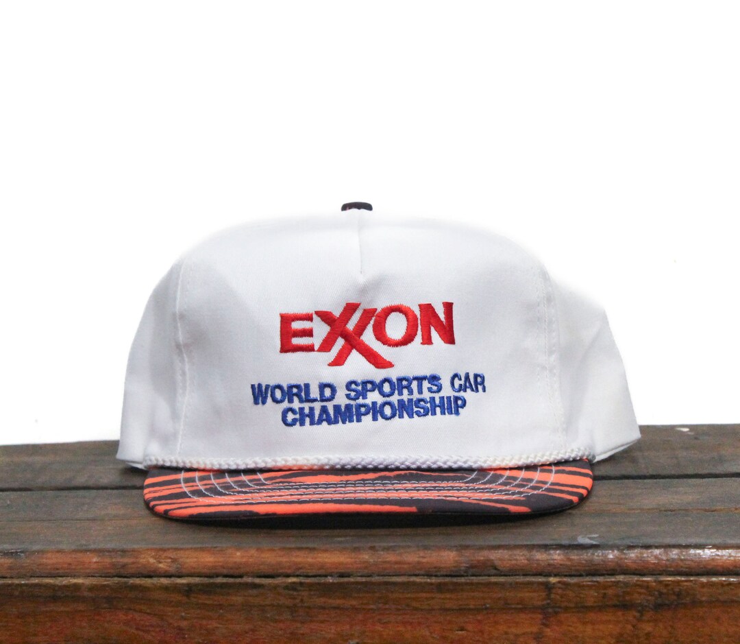 Vintage Trucker Hat Snapback Baseball Cap Exxon World Sports Car ...