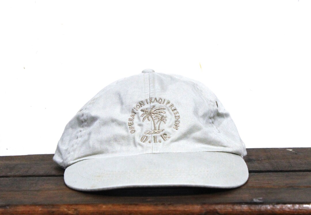 Vintage Unstructured Strapback Hat Baseball Cap Operation Iraqi Freedom ...