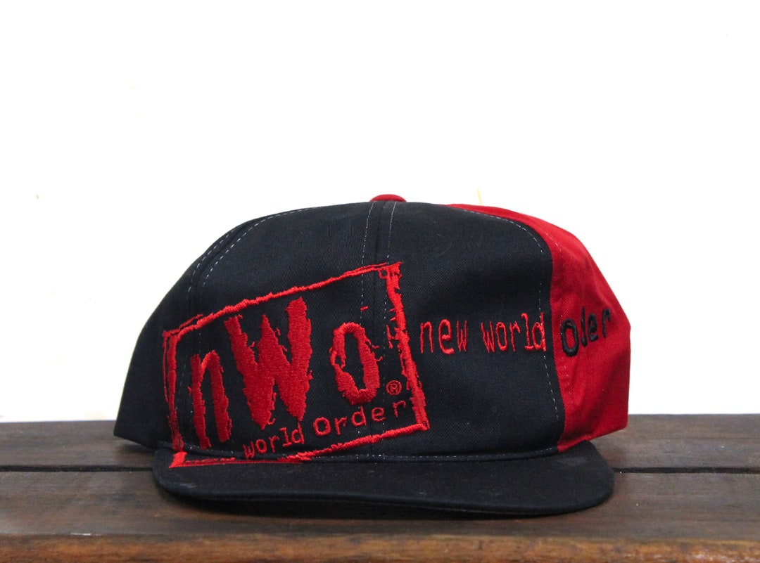 Vintage 90s Colorblock NWO New World Order WCW WWF Wrestling Snapback ...