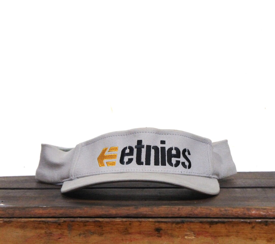 Vintage 90s Elastic Strapback Visor Baseball Cap Etnies Skateboard ...