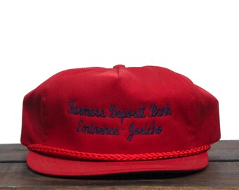 Vintage Trucker Hat Snapback Baseball Cap Farmers & Merchants Bank Agri ...